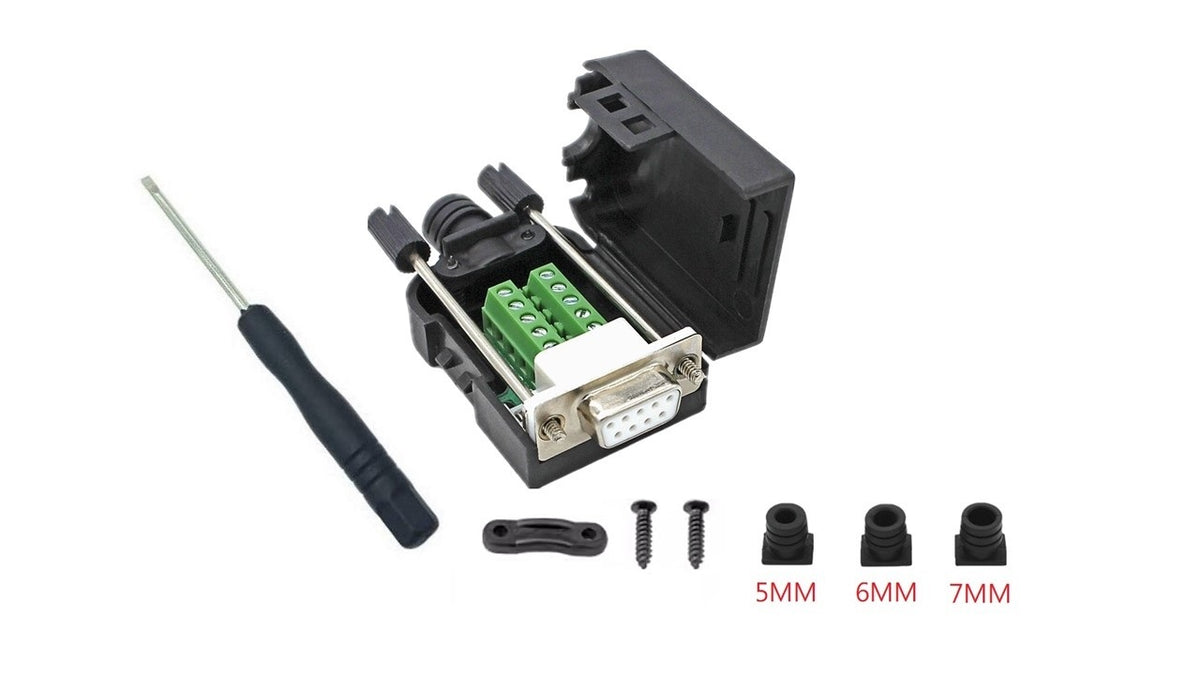 DB9 D-Sub Solderless Breakout Terminal Block Connector DIY Kit ...