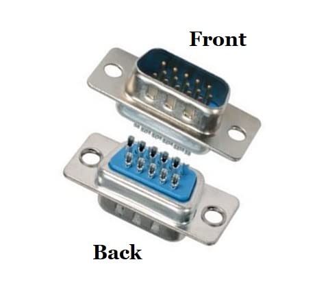 High Density DB15 Male Solder KIT with No Ear Full Profile Deluxe Meta ...