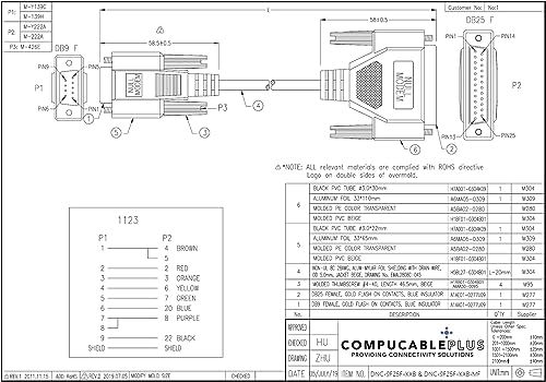 Null Modem Cable Shielded, Molded, Beige (DB9 to DB25, Female to Femal ...