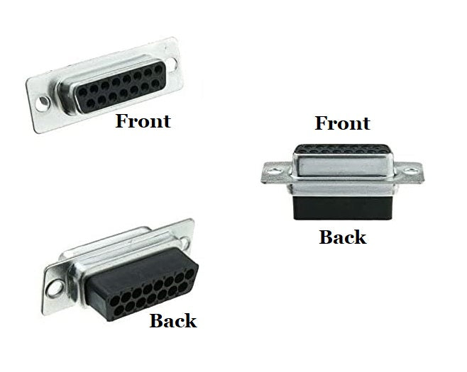 DB15 Female D-Sub Crimp Connector Kit+Plastic Hood+15 Pins+Grommets ...