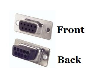 DB9 Female D-Sub Crimp Connector Kit + Metal Hood + 9Pins + Grommets ...