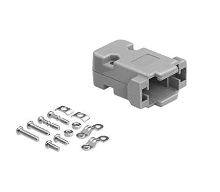 DB9 Female D-Sub Crimp Connector Kit+Plastic Hood+9 Pins+Grommets ...